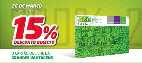 15% de desconto imediato | AKI | dia 26 março - Blog 200 – Todos os ...