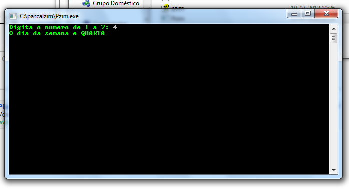 4 - Pascalzim Executável - O dia da semana - .: Aplicações Informáticas ...